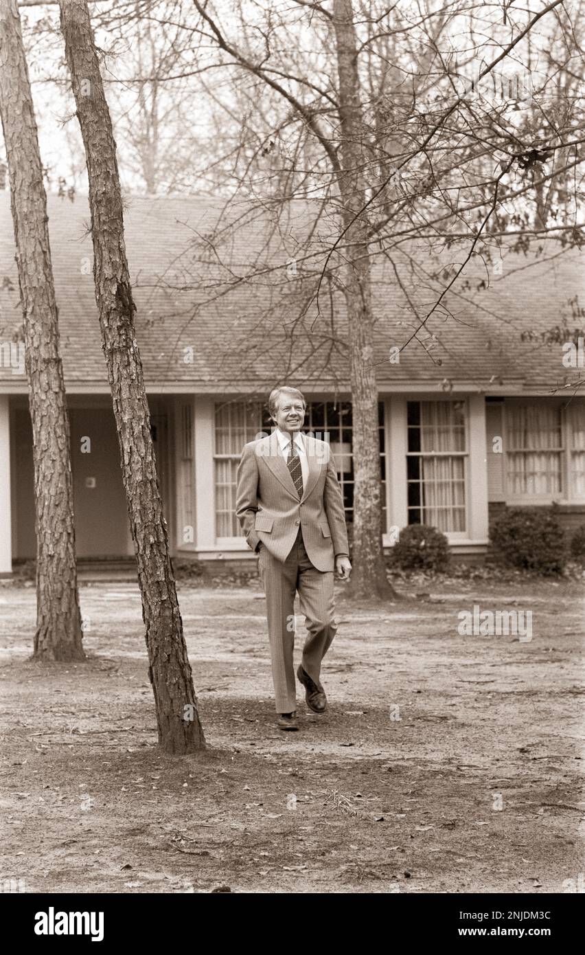 President Jimmy Carter at his home in Plains, Georgia - 1977 Stock ...