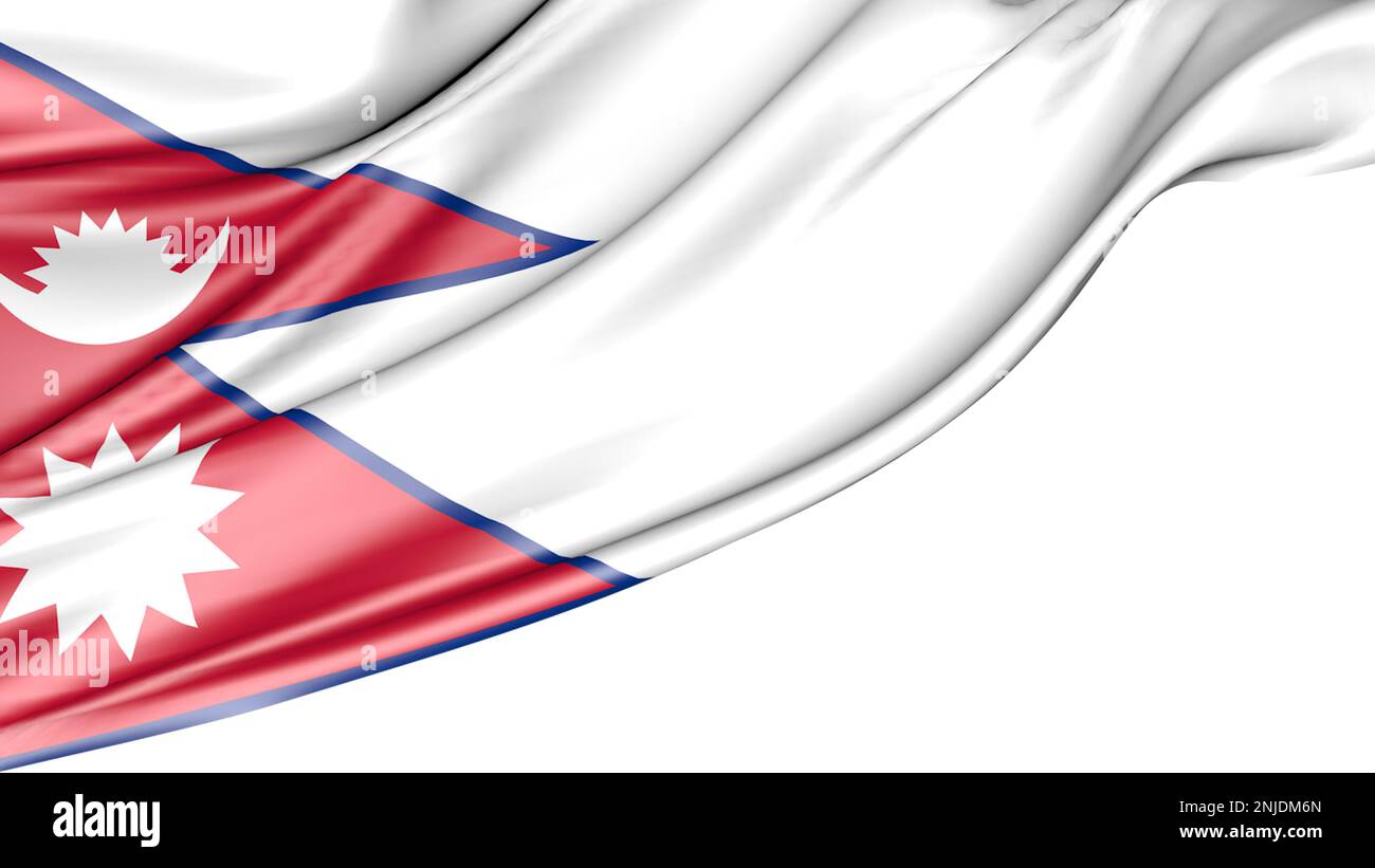 Nepal flag isolated on white background, 3D illustration Stock Photo ...