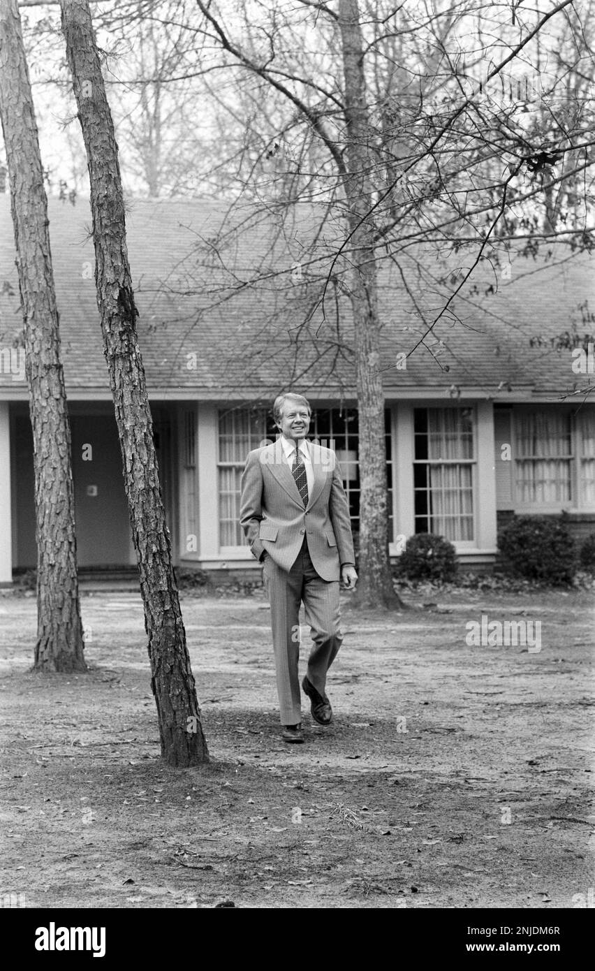 President Jimmy Carter at his home in Plains, Georgia - 1977 Stock ...