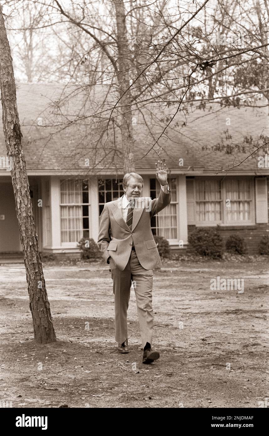 President Jimmy Carter at his home in Plains, Georgia - 1977 Stock ...