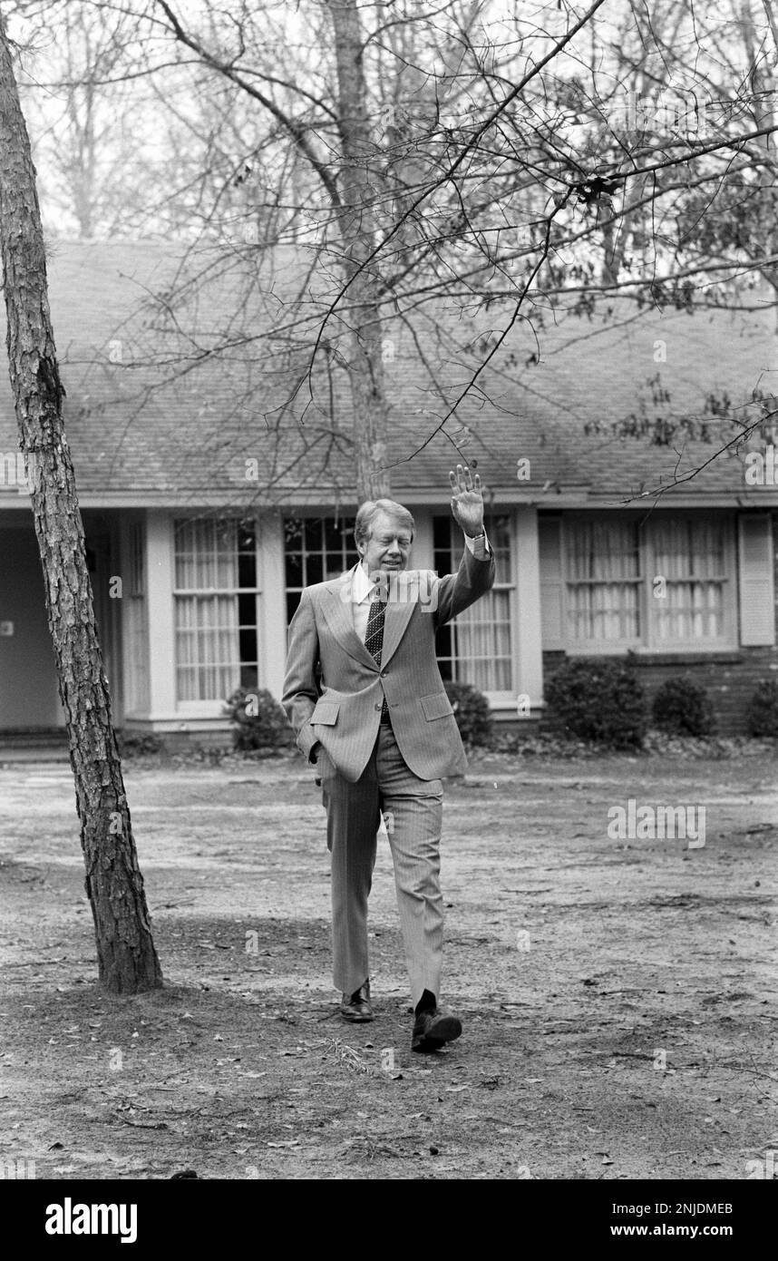 President Jimmy Carter at his home in Plains, Georgia - 1977 Stock ...