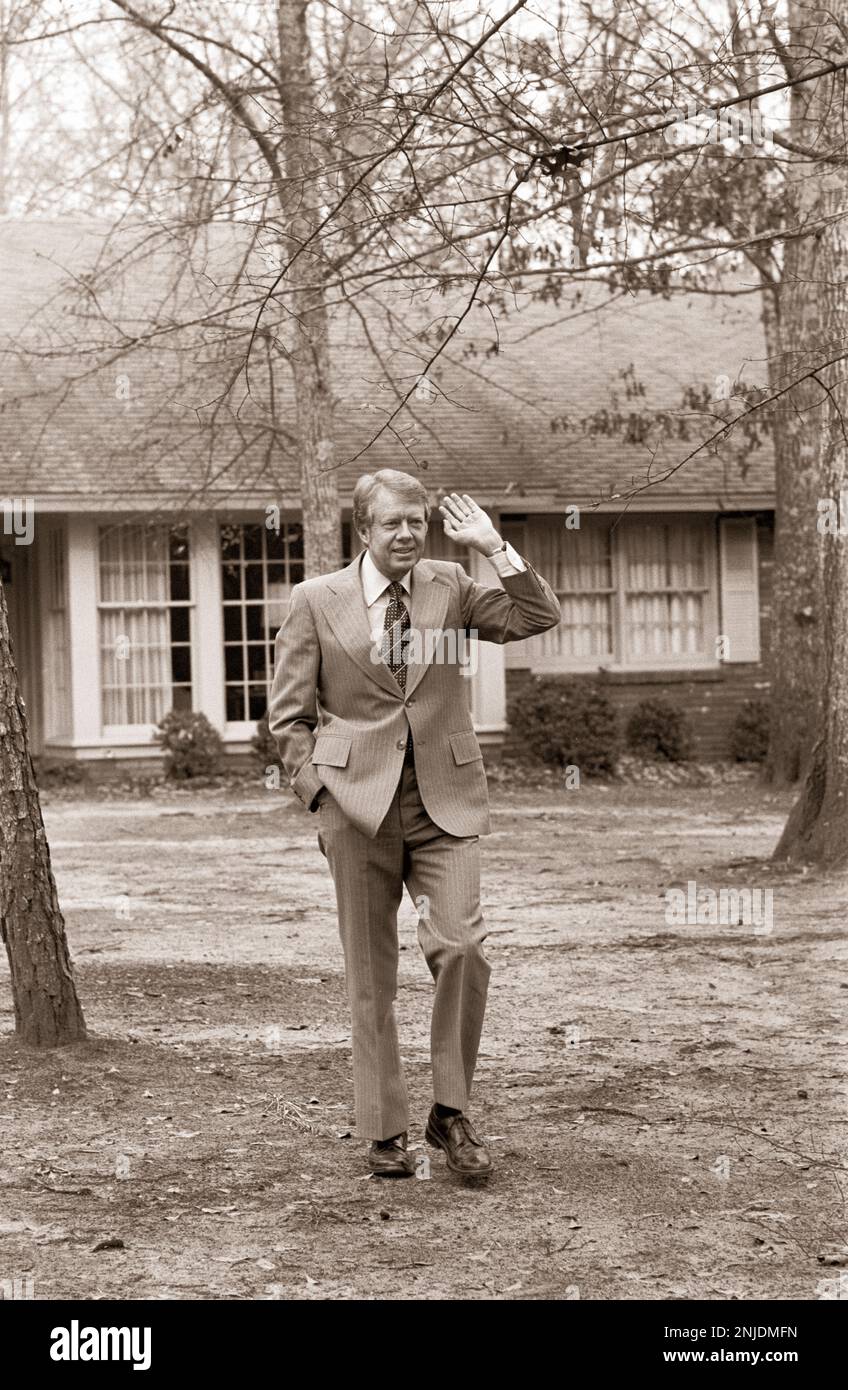 President Jimmy Carter at his home in Plains, Georgia - 1977 Stock ...