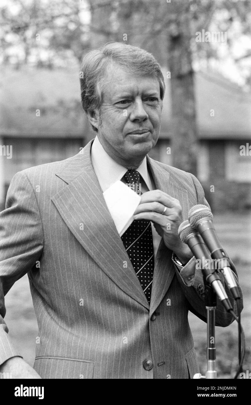 President Jimmy Carter at his home in Plains, Georgia - 1977 Stock ...