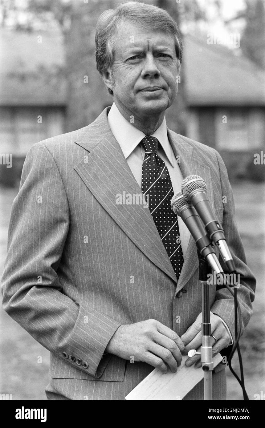 President Jimmy Carter at his home in Plains, Georgia - 1977 Stock ...