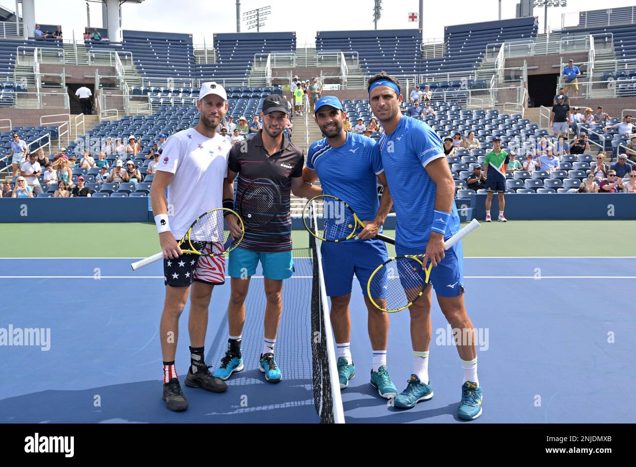 Michael Venus, Tim Puetz, Juan Sebastian Cabal and Robert Farah pose ...
