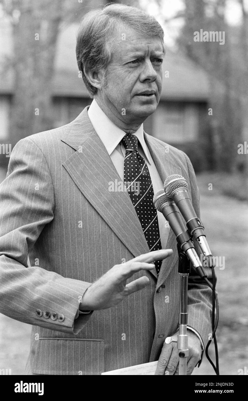 President Jimmy Carter at his home in Plains, Georgia - 1977 Stock ...
