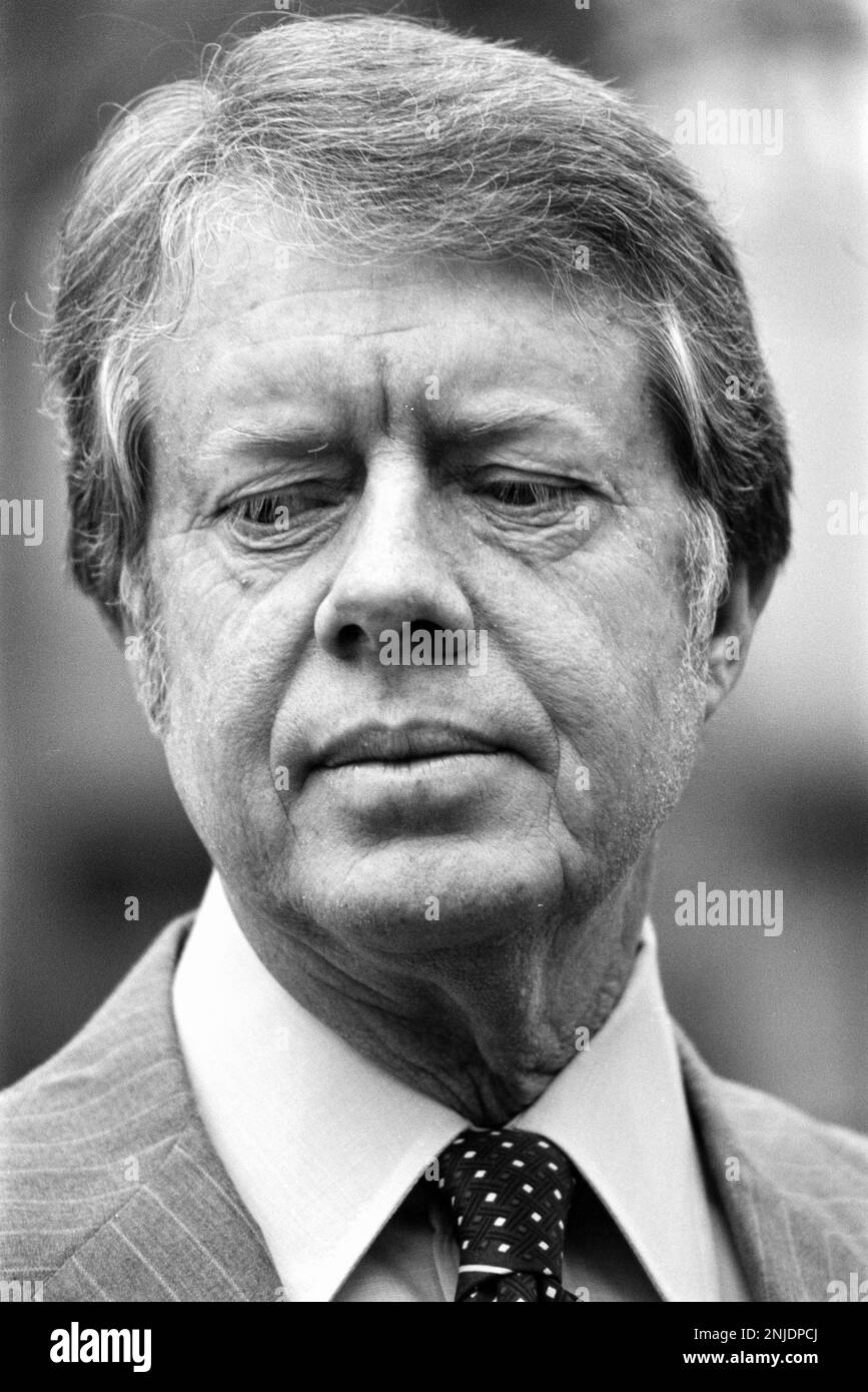 President Jimmy Carter at his home in Plains, Georgia - 1977 Stock ...