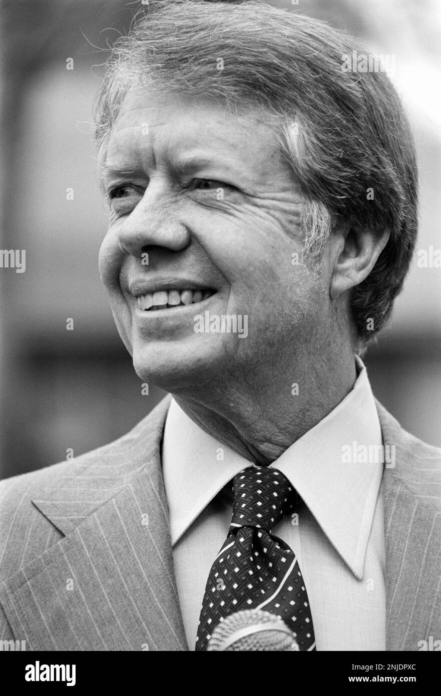 President Jimmy Carter at his home in Plains, Georgia - 1977 Stock ...