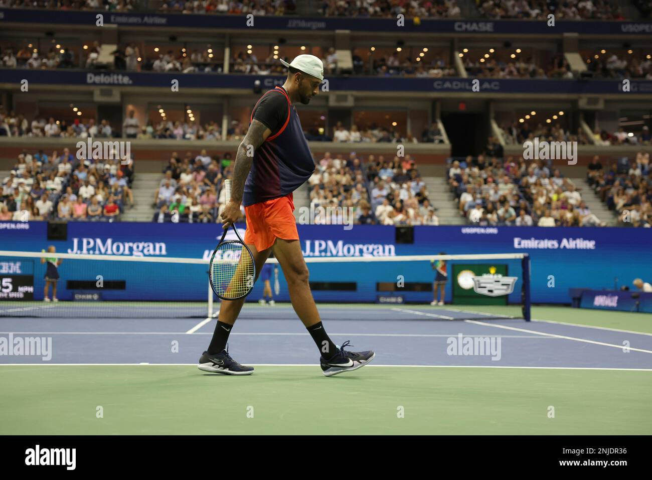 Nick Kyrgios during a men's singles match at the 2022 US Open, Sunday ...
