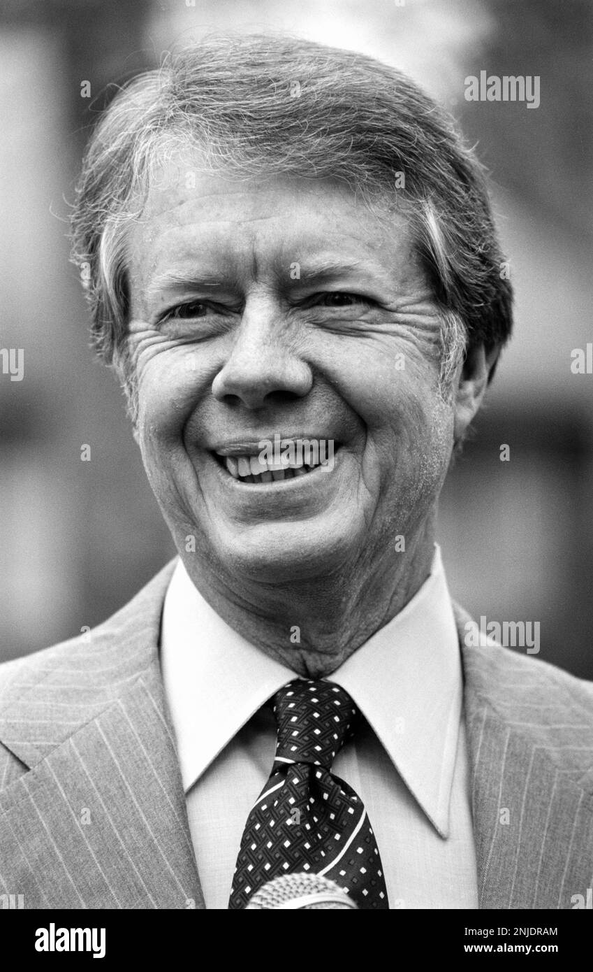 President Jimmy Carter at his home in Plains, Georgia - 1977 Stock ...