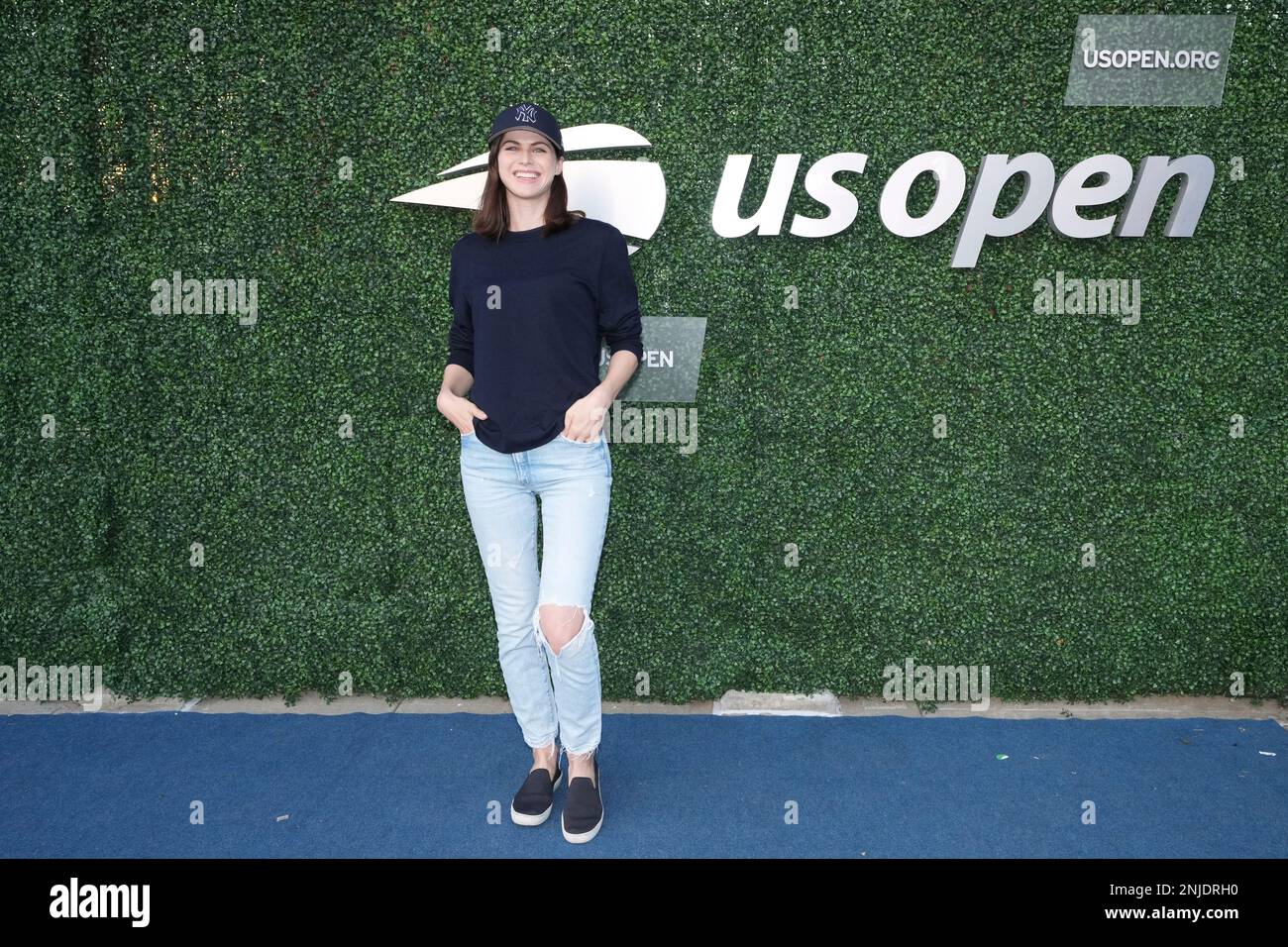 Actress, Alexandra Daddario attends a match at the 2022 US Open, Sunday ...