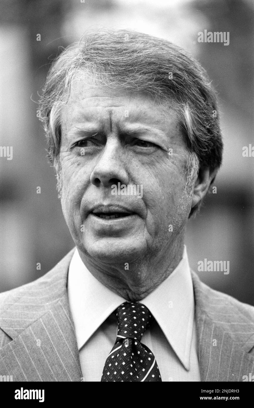 President Jimmy Carter at his home in Plains, Georgia - 1977 Stock ...