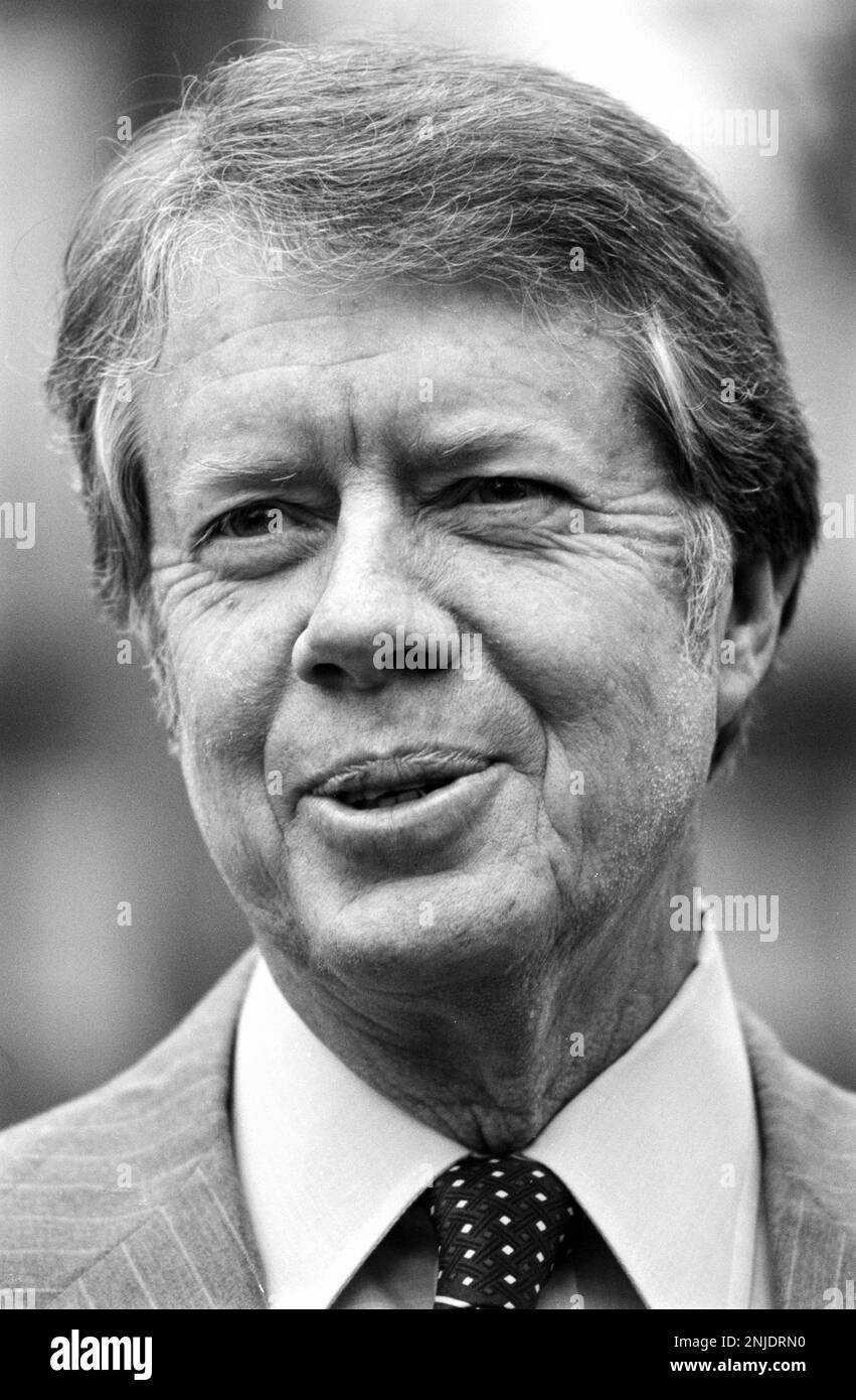 President Jimmy Carter at his home in Plains, Georgia - 1977 Stock ...