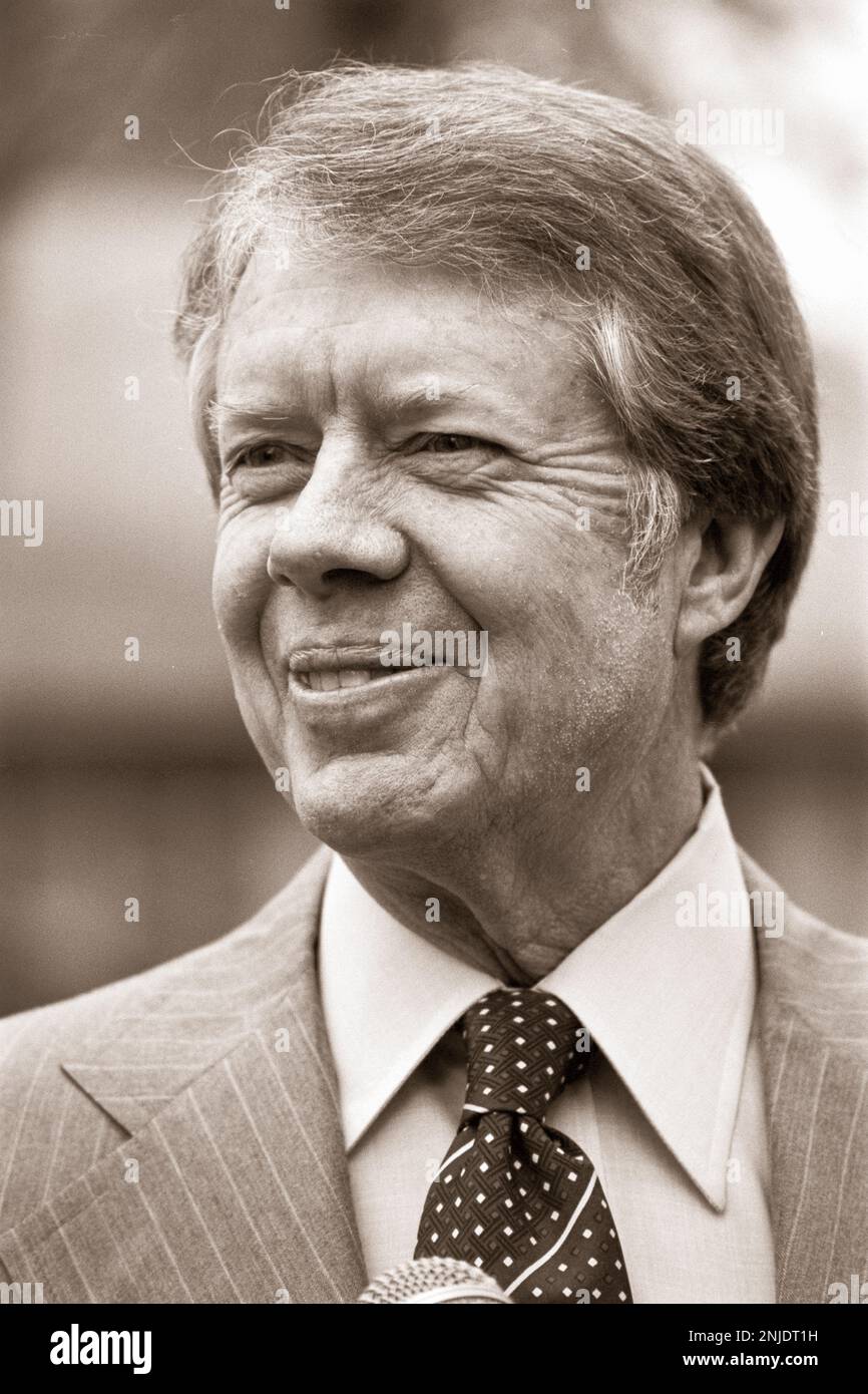 President Jimmy Carter at his home in Plains, Georgia - 1977 Stock ...