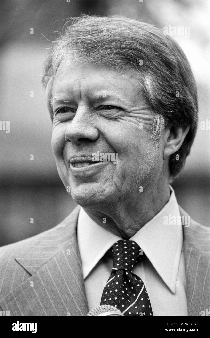 President Jimmy Carter at his home in Plains, Georgia - 1977 Stock ...