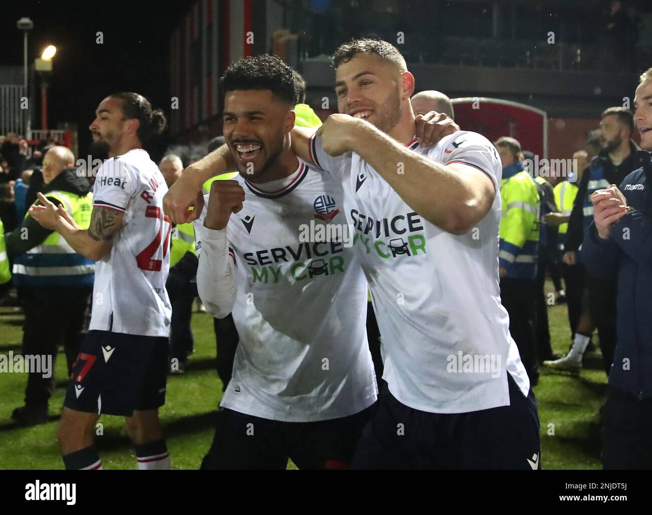 Bolton Wanderers' Elias Kachunga (left) and Dion Charles celebrate ...