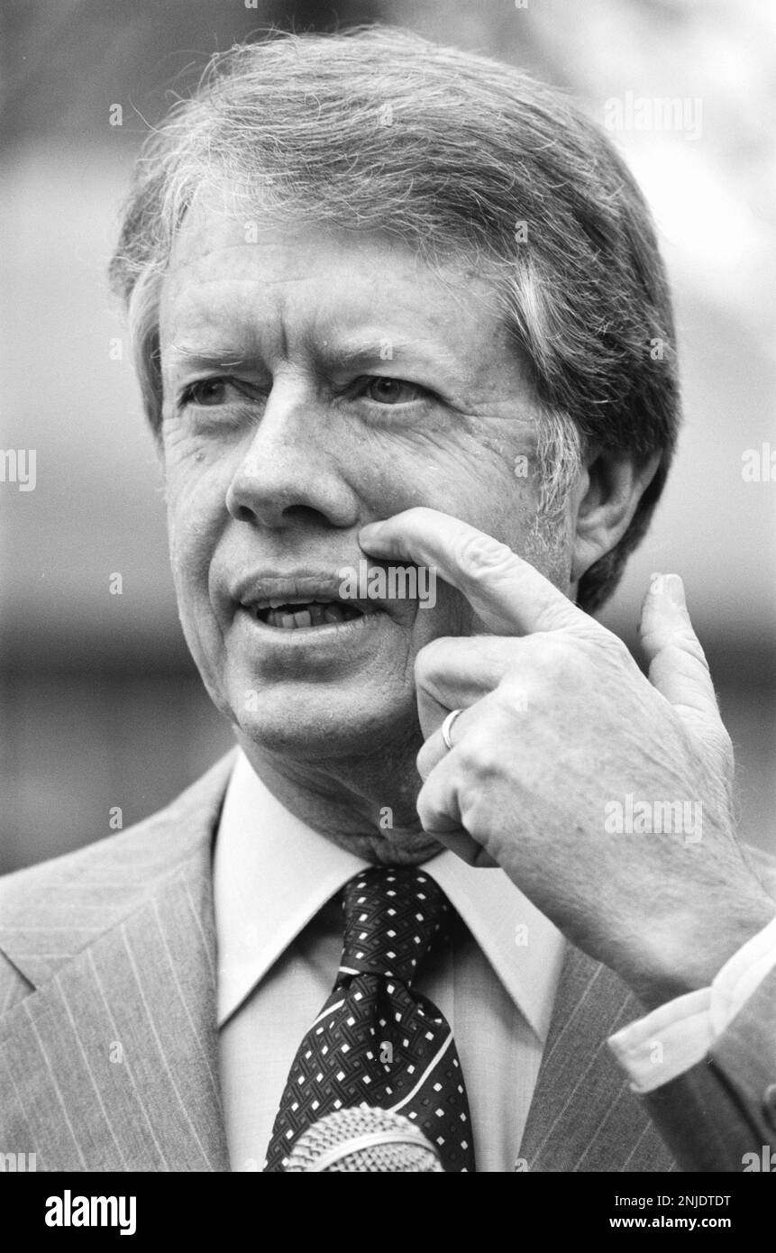 President Jimmy Carter at his home in Plains, Georgia - 1977 Stock ...