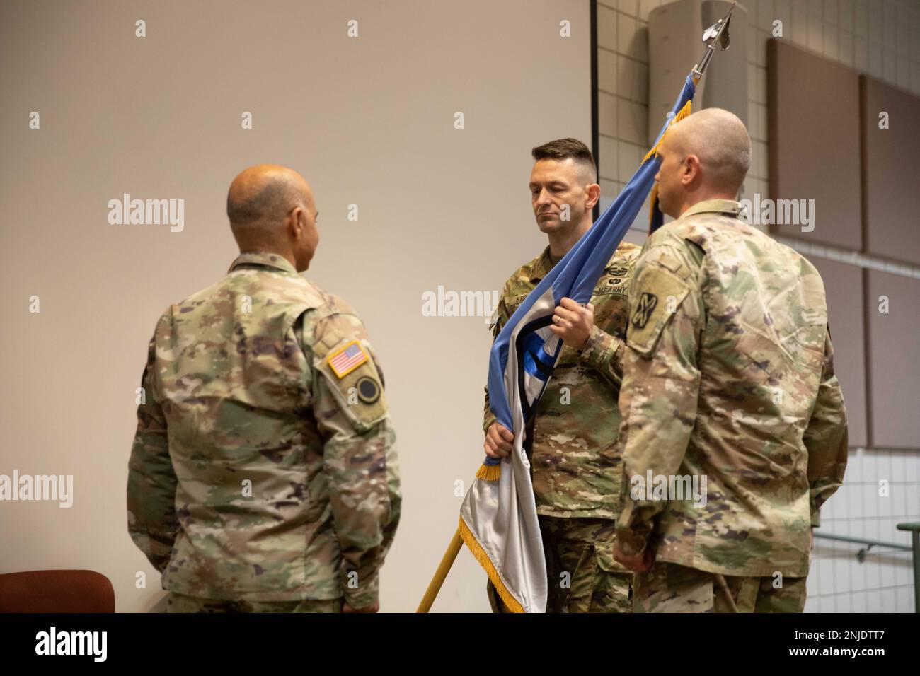 Col. Cody Strong receives the organizational colors from Brig. Gen ...