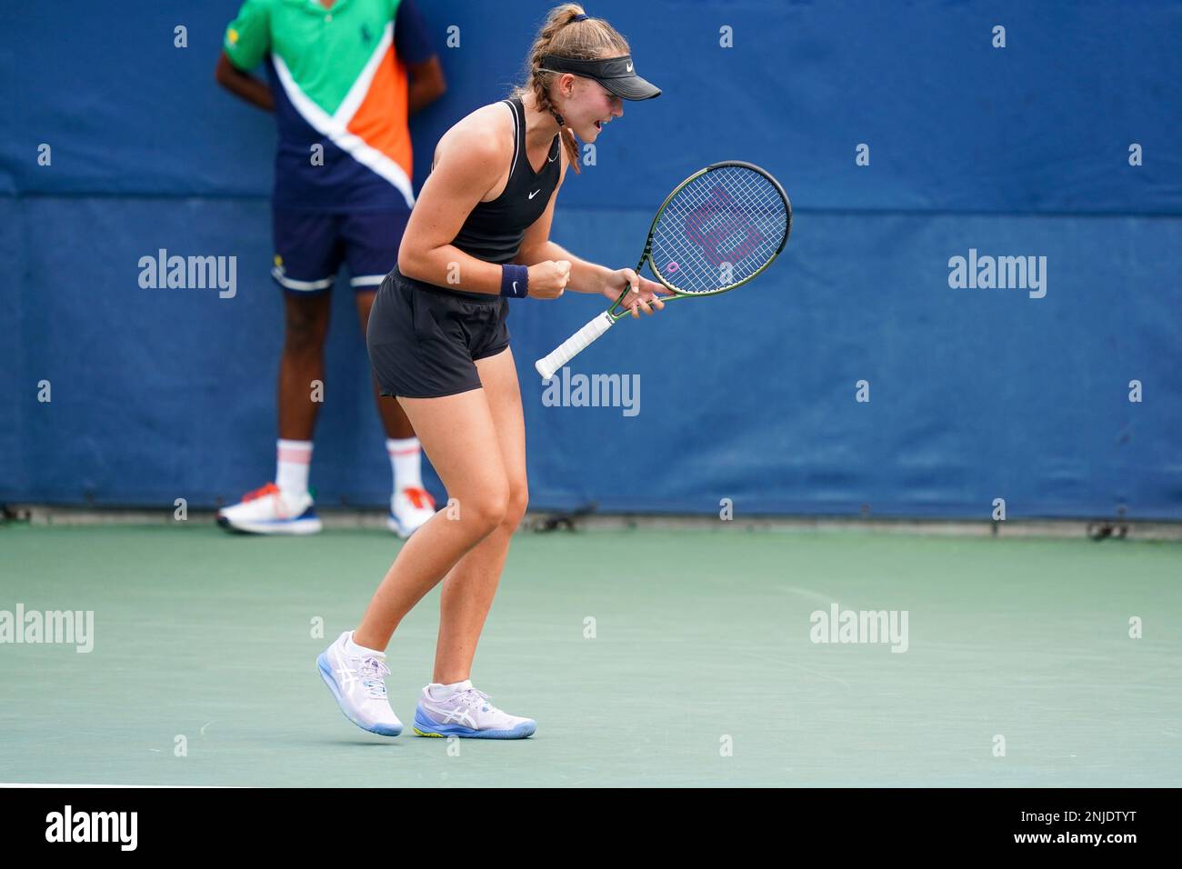 Nikola Daubnerova in action during a junior girls' singles match at the ...