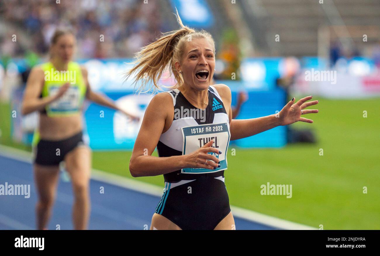 Luna Thiel wins the women's 400m race at the ISTAF Meeting at the ...