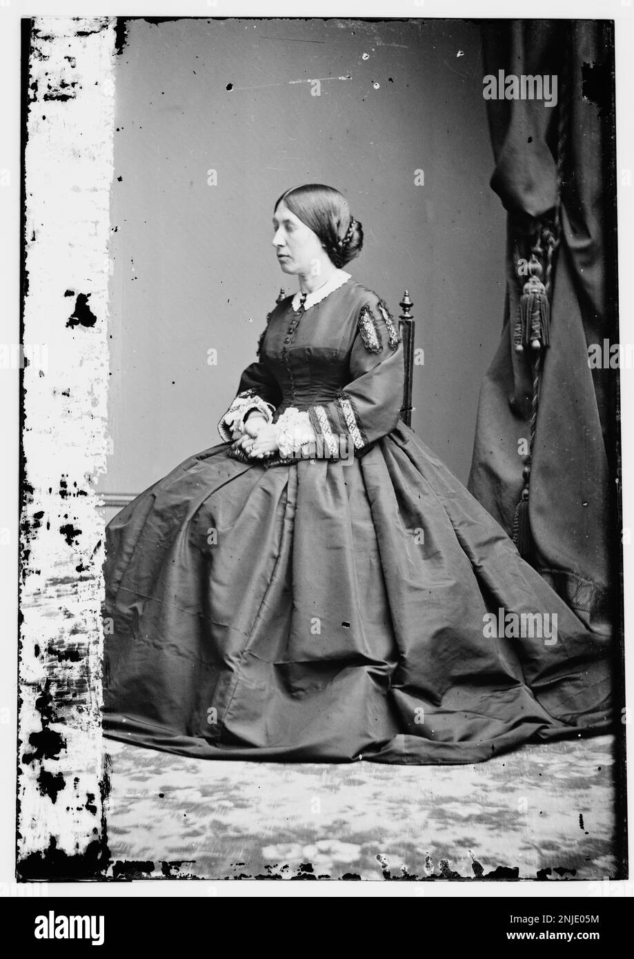 Portrait of Mrs. U.S. Grant, wife of Ulysses S. Grant, captured in the ...