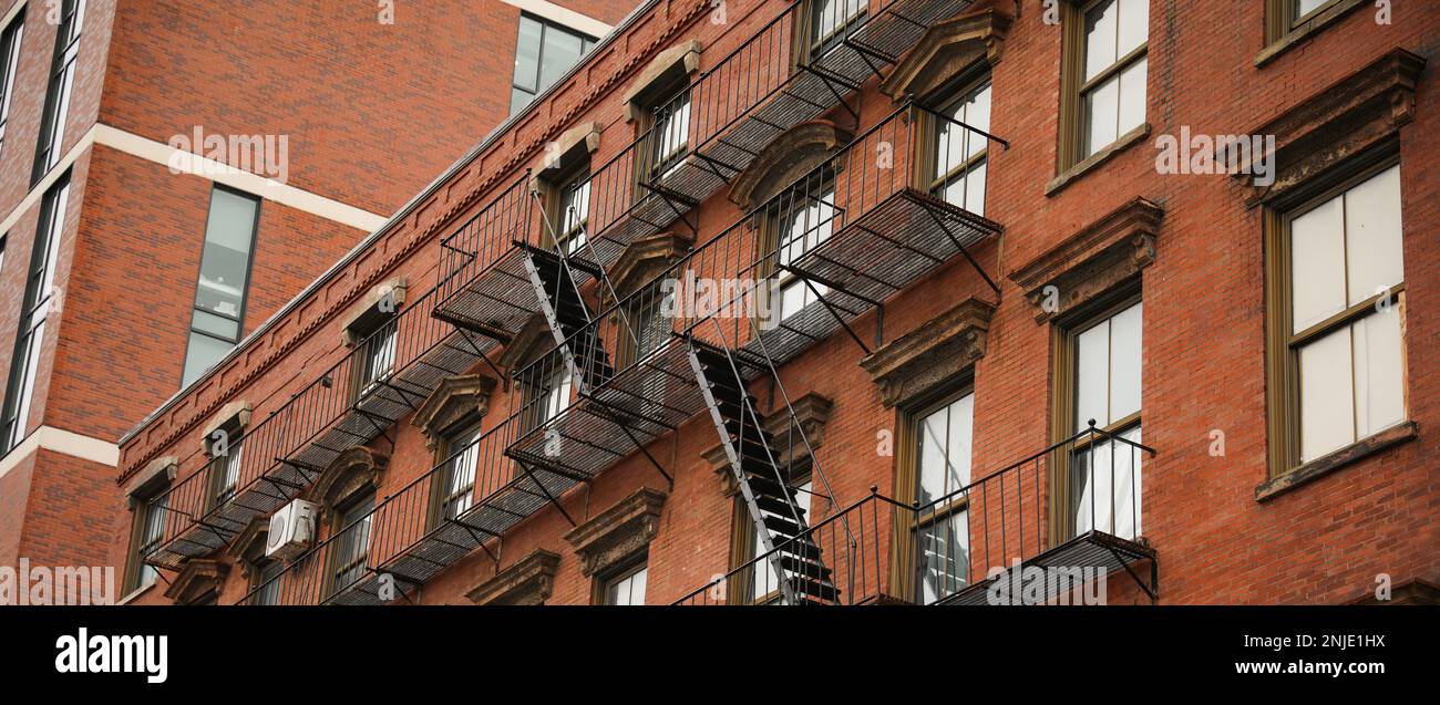 old brick building in city historic exterior apartment town Stock Photo ...