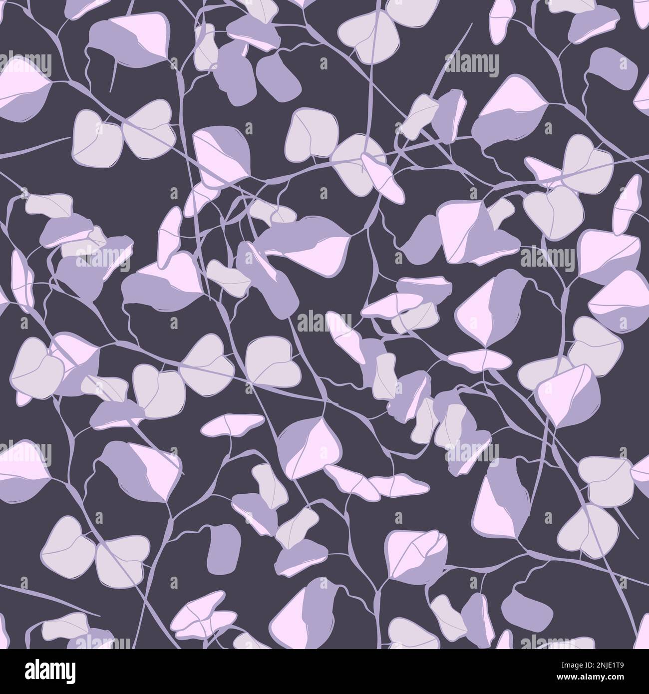 Seamless botanical pattern with eucalyptus branches vector illustration ...