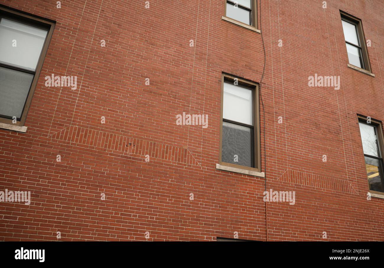 old brick building in city historic exterior apartment town Stock Photo ...