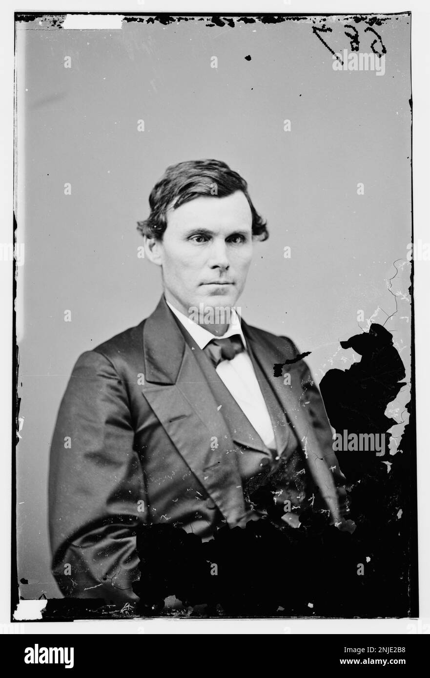 Portrait of Hon. B.F. Harding, an American politician, captured in the ...
