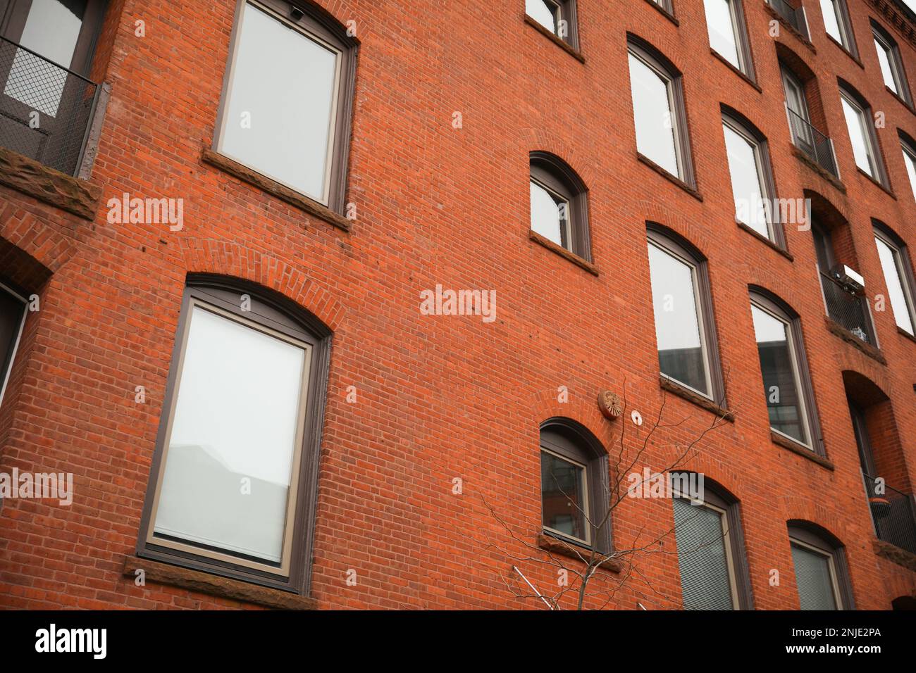 old brick building in city historic exterior apartment town Stock Photo ...