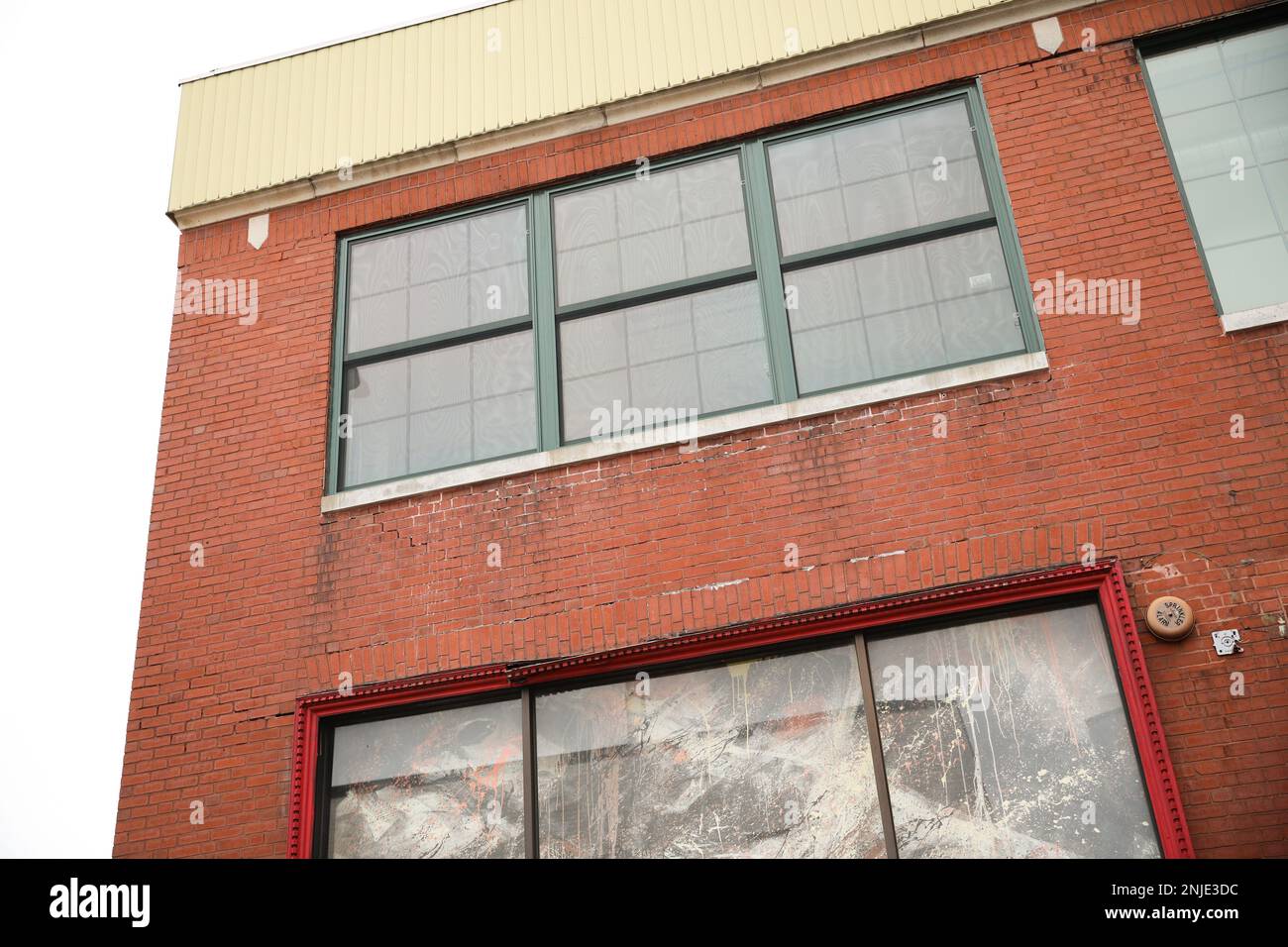 old brick building in city historic exterior apartment town Stock Photo ...