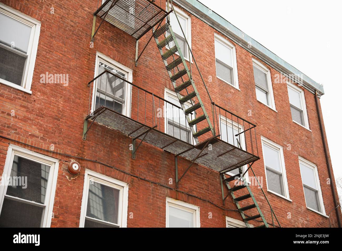 old brick building in city historic exterior apartment town Stock Photo ...