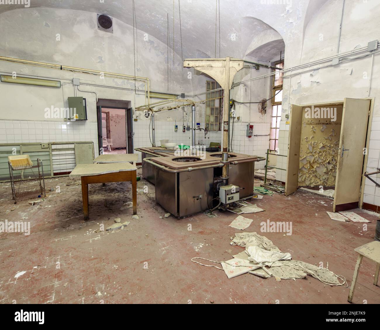 an old industrial prison kitchen, decay and abandoned Stock Photo - Alamy