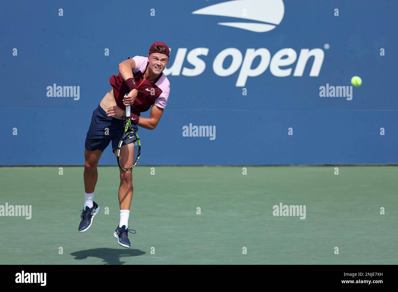 Holger Rune during a men's singles match at the 2022 US Open, Saturday ...