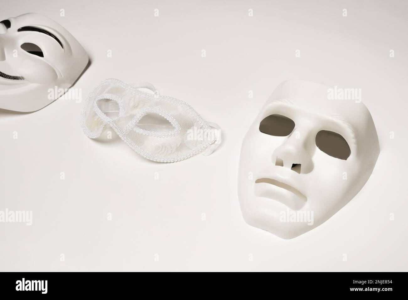 White masks to wear at costume ball Stock Photo - Alamy