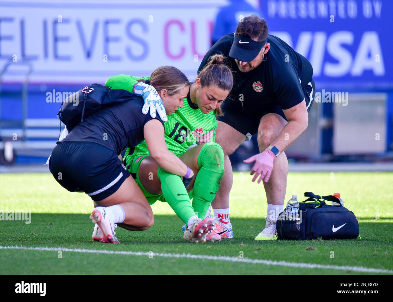Feb 22, 2023: Canada National Team goalkeeper Sabrina D'Angelo (18) is ...