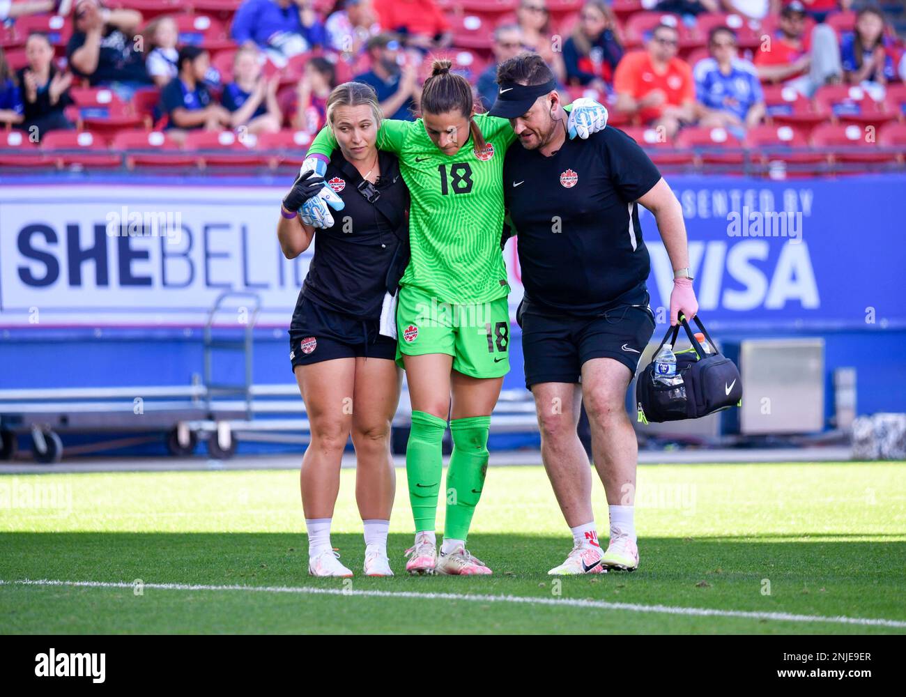 Feb 22, 2023: Canada National Team goalkeeper Sabrina D'Angelo (18) is ...