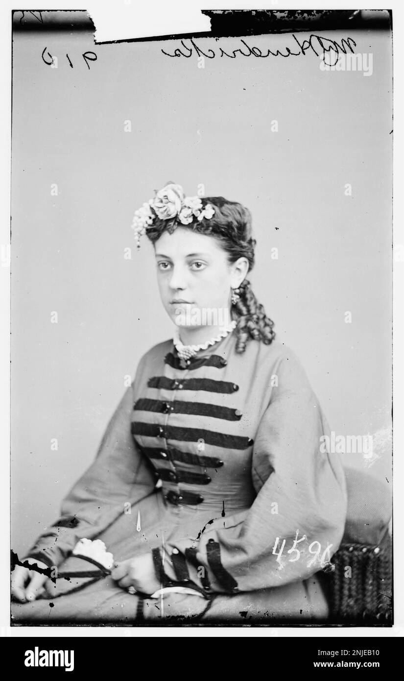 A portrait of Miss Hendricks, a historical figure from the 19th century ...