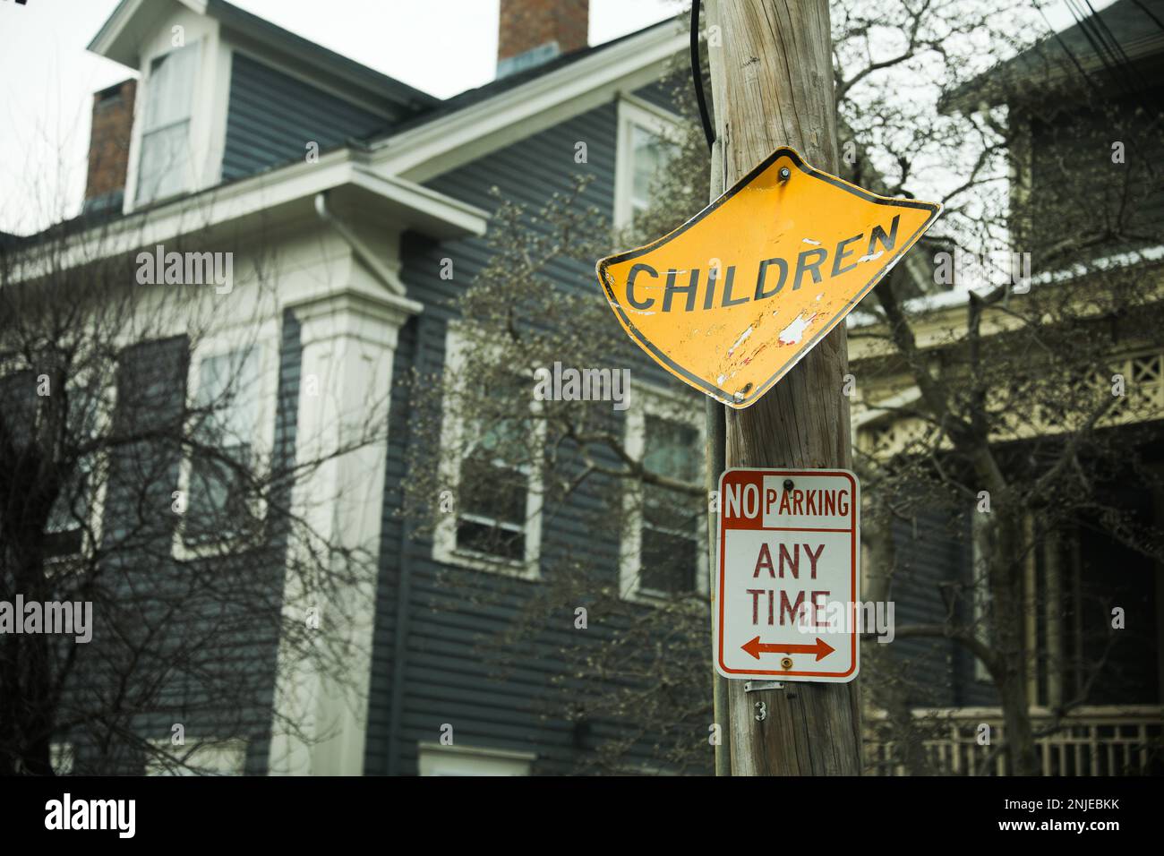 Pedestrian and children school zone yellow warning sign caution road ...