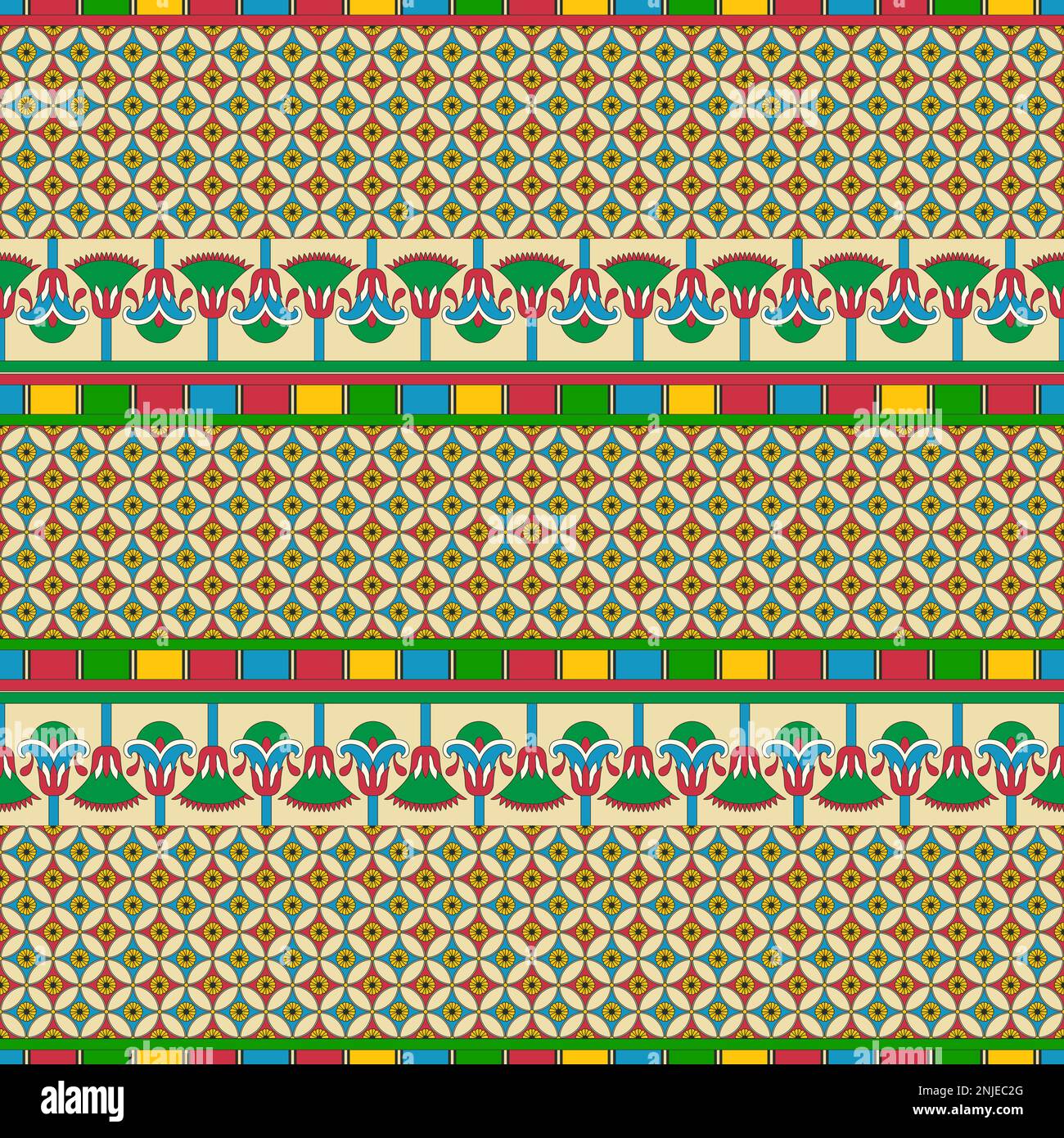 Ancient Egyptian traditional background, vector seamless pattern Stock ...