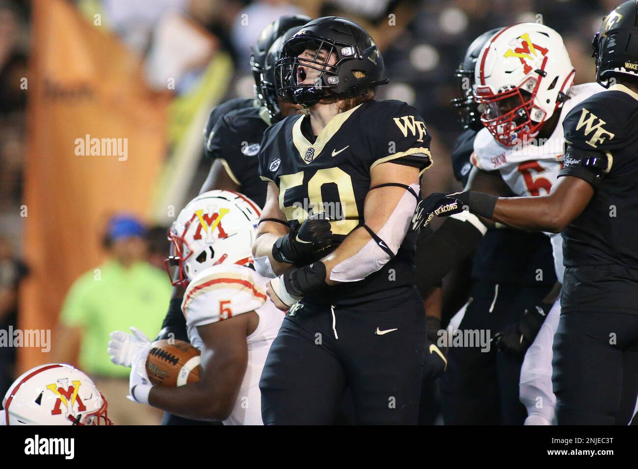 WINSTON-SALEM, NC - SEPTEMBER 01: Wake Forest Demon Deacons linebacker Dylan Hazen (50 ...