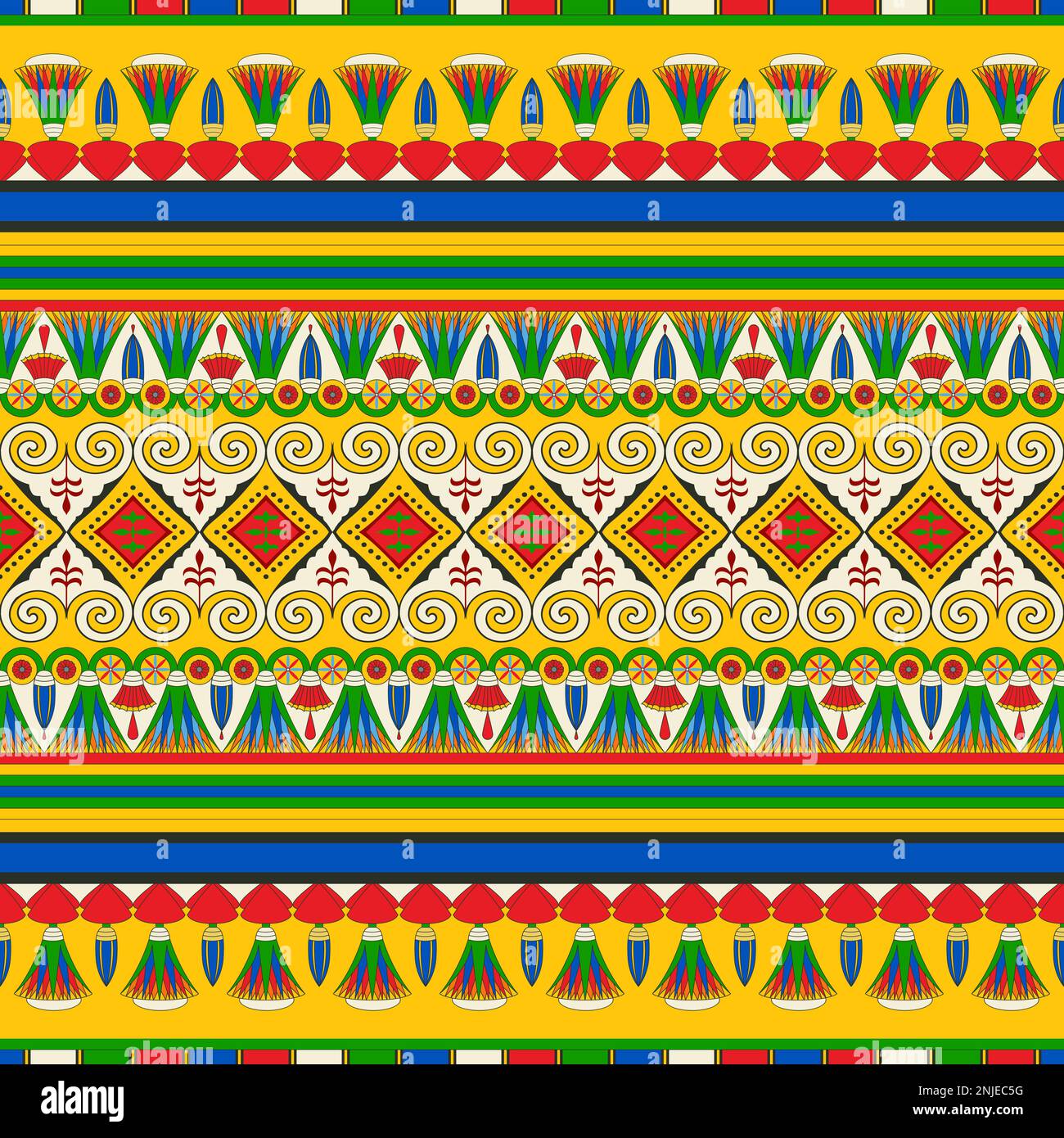 Ancient Egyptian traditional background, vector seamless pattern Stock ...