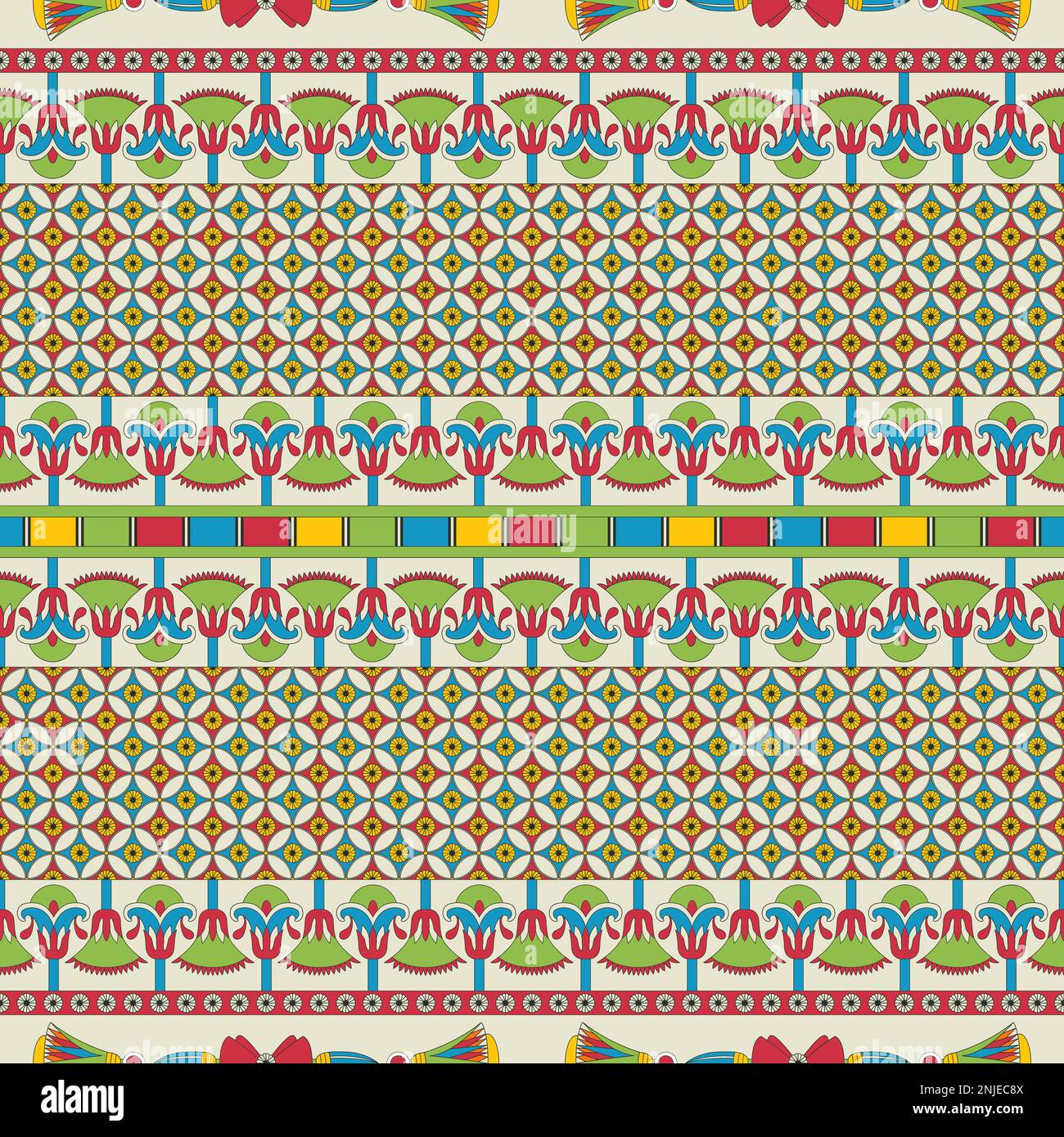 Ancient Egyptian traditional background, vector seamless pattern Stock ...