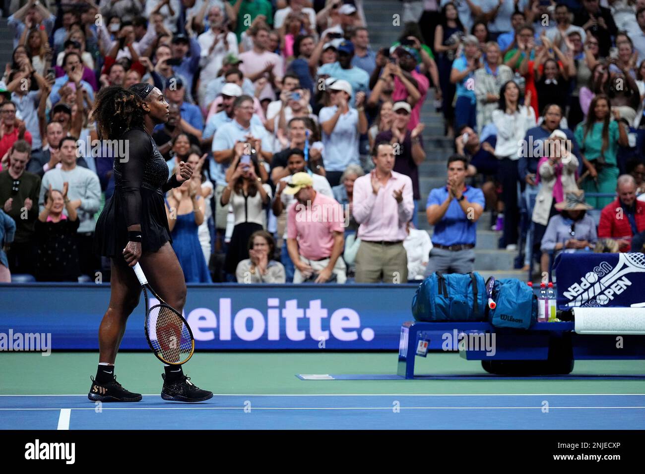 Spectators during the women's singles match between Serena Williams and ...