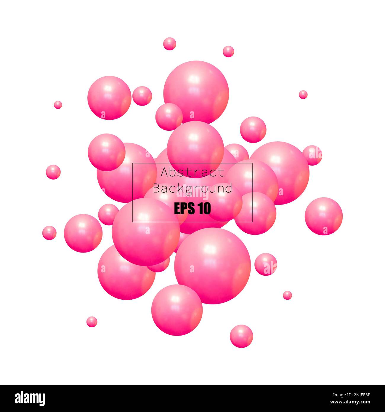 Background with color balls, blur effect. 3d round spheres. Geometric ...