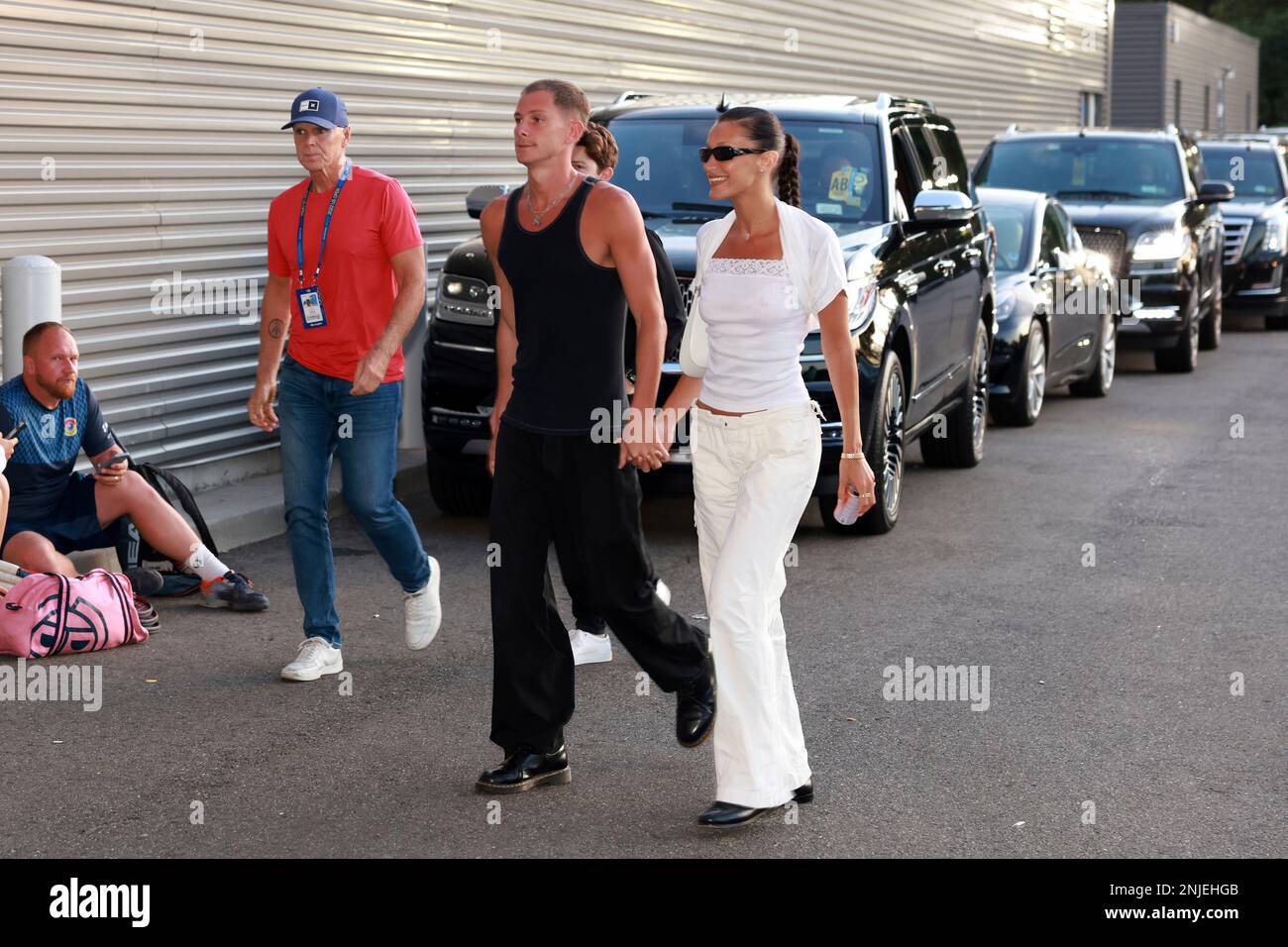 Model, Bella Hadid and Marc Kalman at the 2022 US Open, Friday, Sep. 2 ...