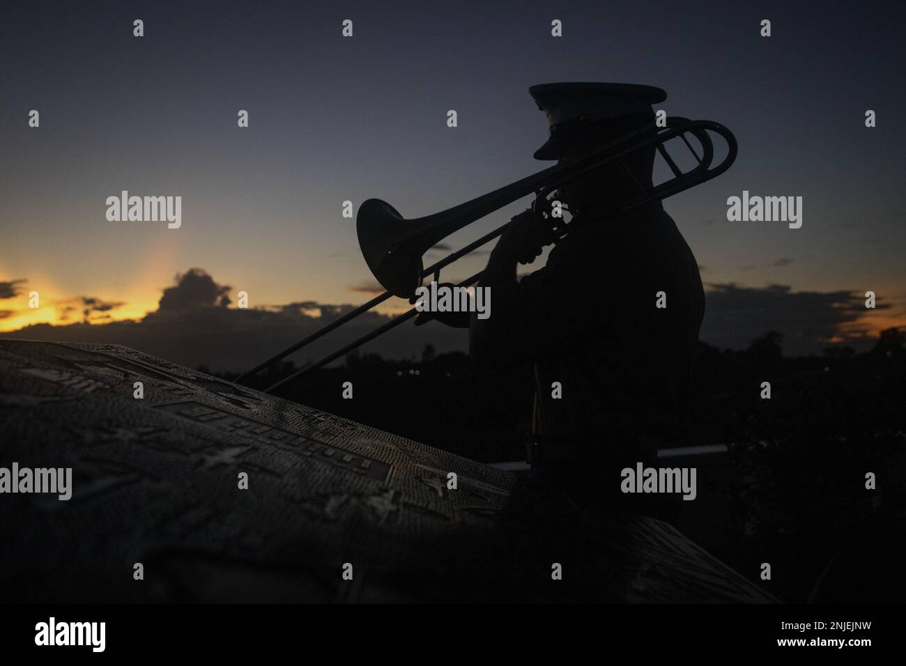 U.S. Marine Corps Lance Cpl. Scott Vanderbilt, a brass quartet trombone ...