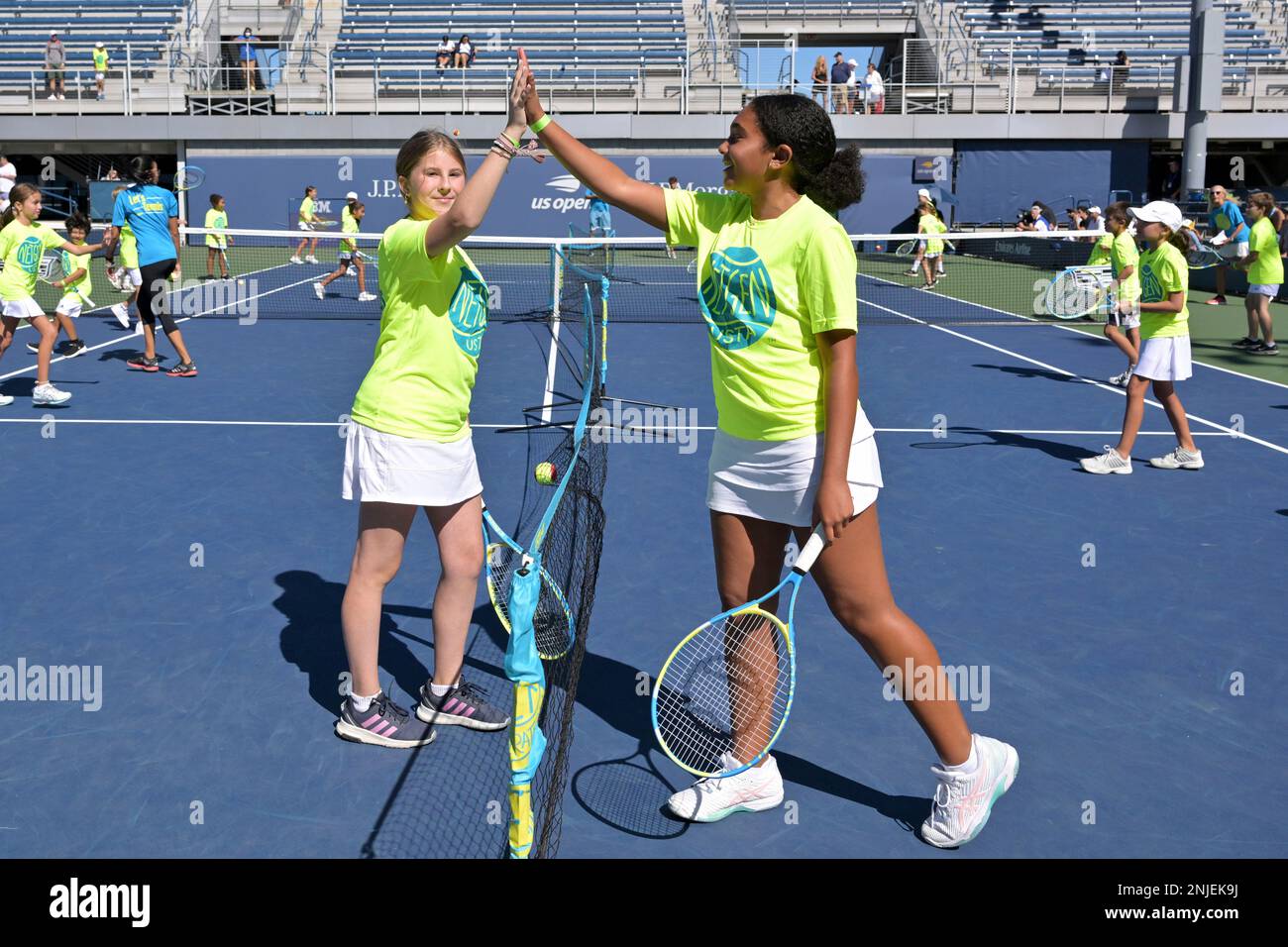 Net Generation activation during a men's doubles match at the 2022 US ...