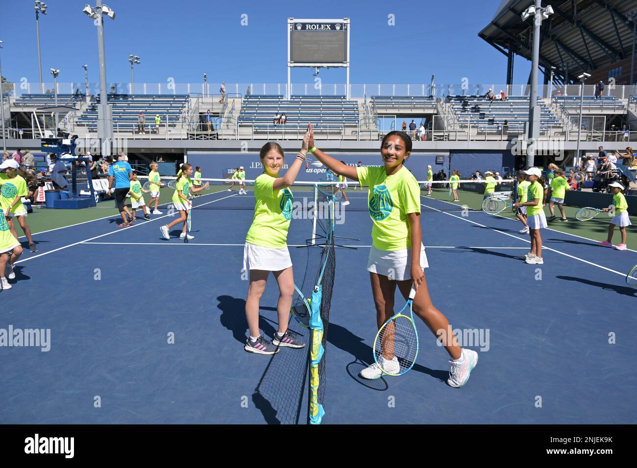 Net Generation activation during a men's doubles match at the 2022 US ...