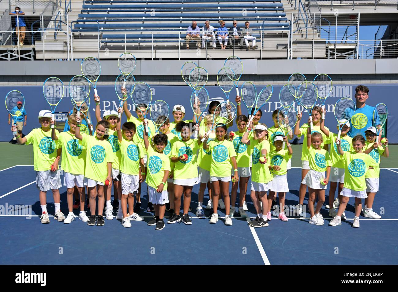 Net Generation activation during a men's doubles match at the 2022 US ...